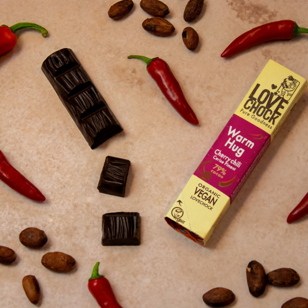 Chocolade kers chili - BIO - Lovechock - 40 gram